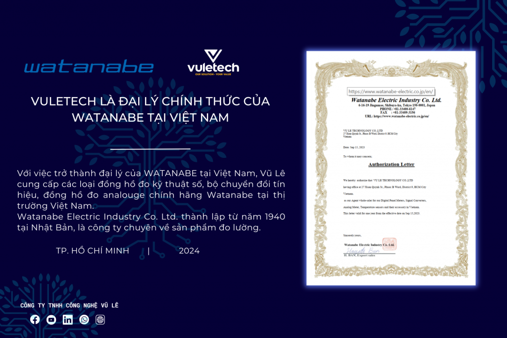 VULETECH là đại lý chính thức của WATANABE tại Việt Nam - Vũ Lê Tech